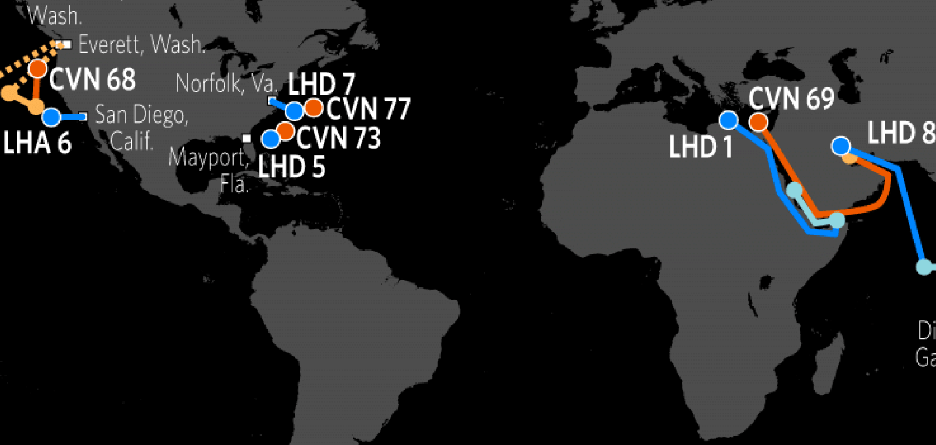 U.S. Naval Update Map: Dec. 8, 2016