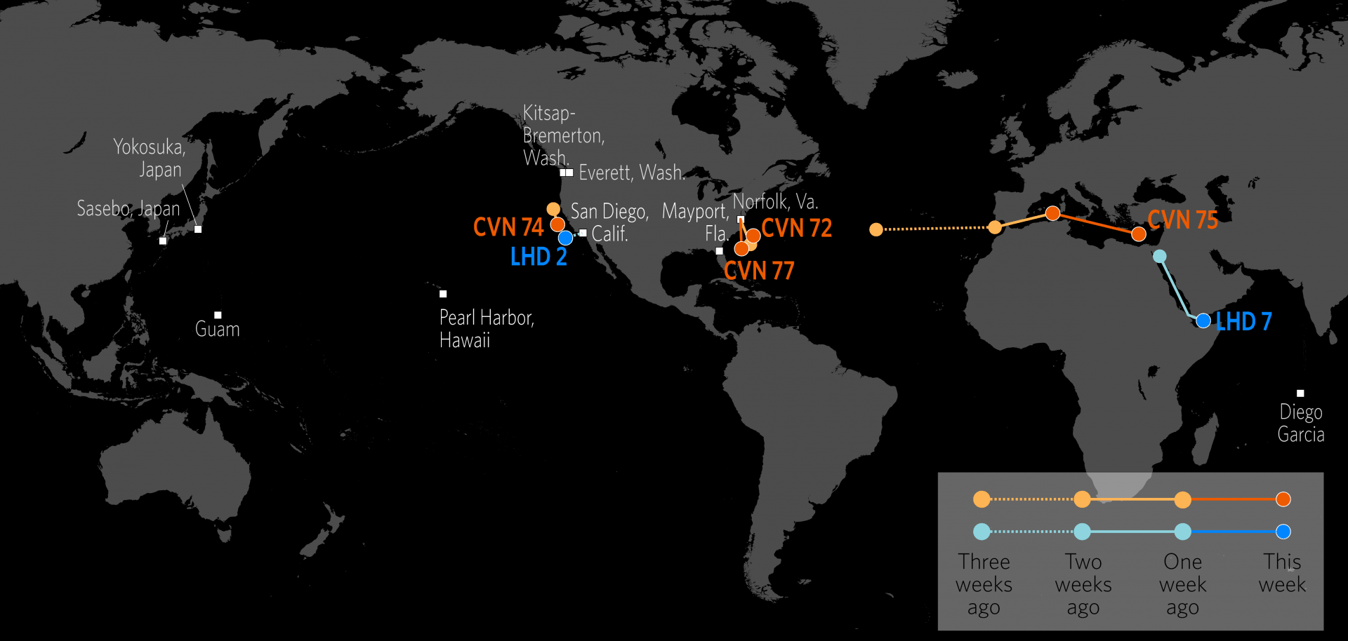 U.S. Naval Update Map: May 10, 2018