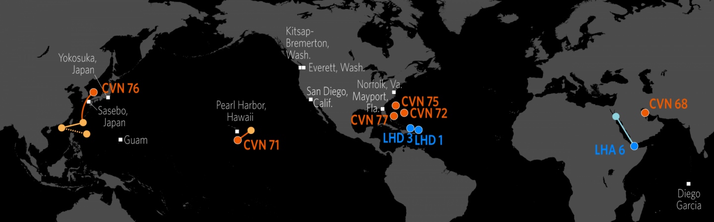 U.S. Naval Update Map: Oct. 19, 2017